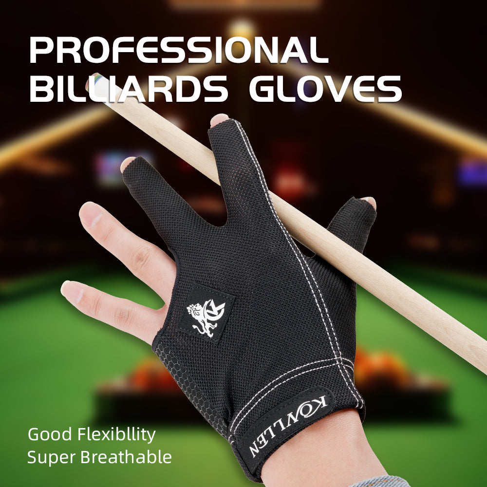 KONLLEN Billiards Pool Cue Gloves, 3 Finger Gloves, Left and Right Han ...