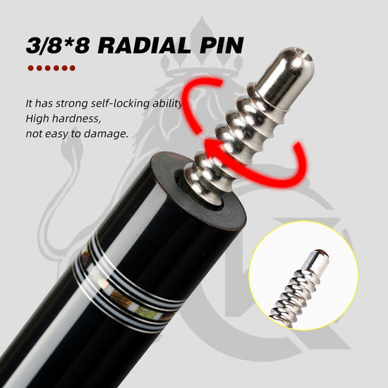 KONLLEN AS Carbon Fiber Inlay Pool Cue Stick 10.5/11.5/12.5mm Leather ...