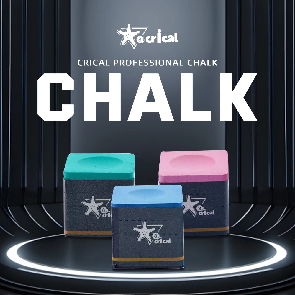 Crical Billiard cue Chalk with 9 pcs S/M/H blue/green/pink for carom p ...