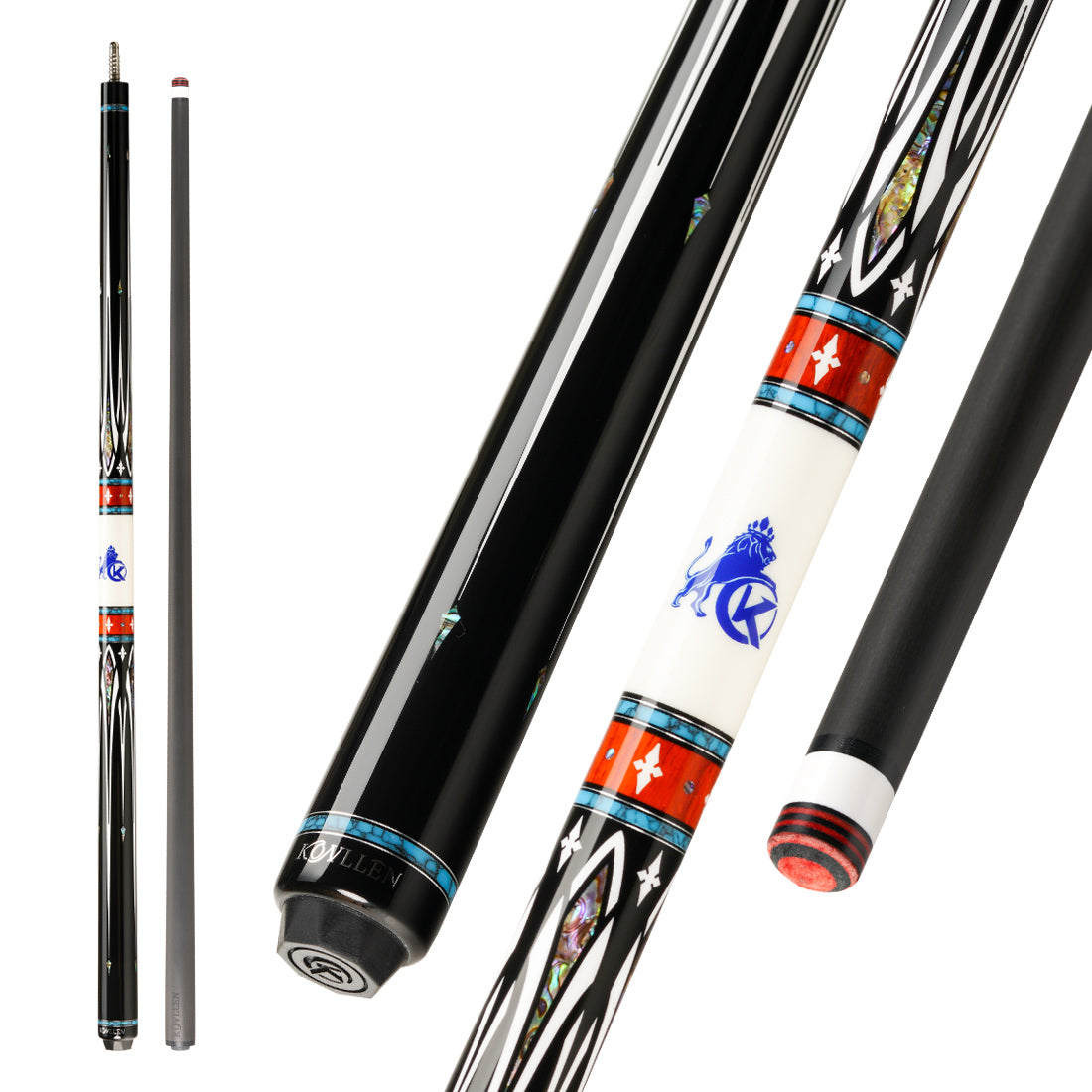 KONLLEN CAR-A1 Abalone Inlay Carbon Fiber Carom Billiard Cue Stick 12m ...