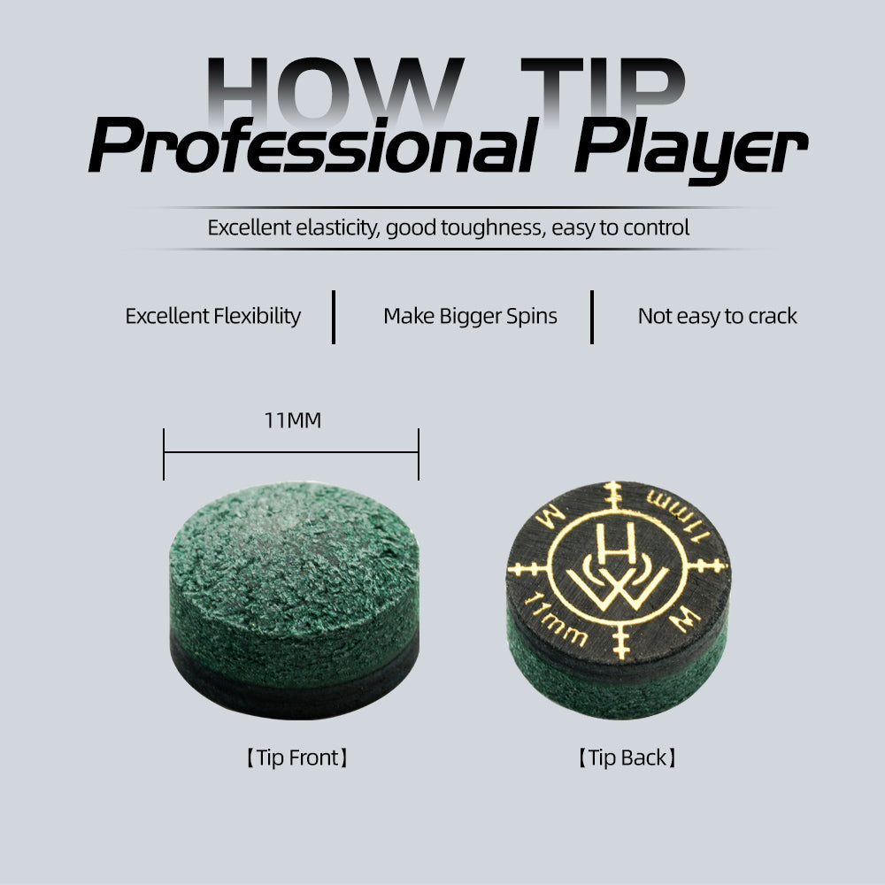 HOW Tip Aim Snooker Tip 11mm MH/M/H Pool Cue Tip – billiardsaint