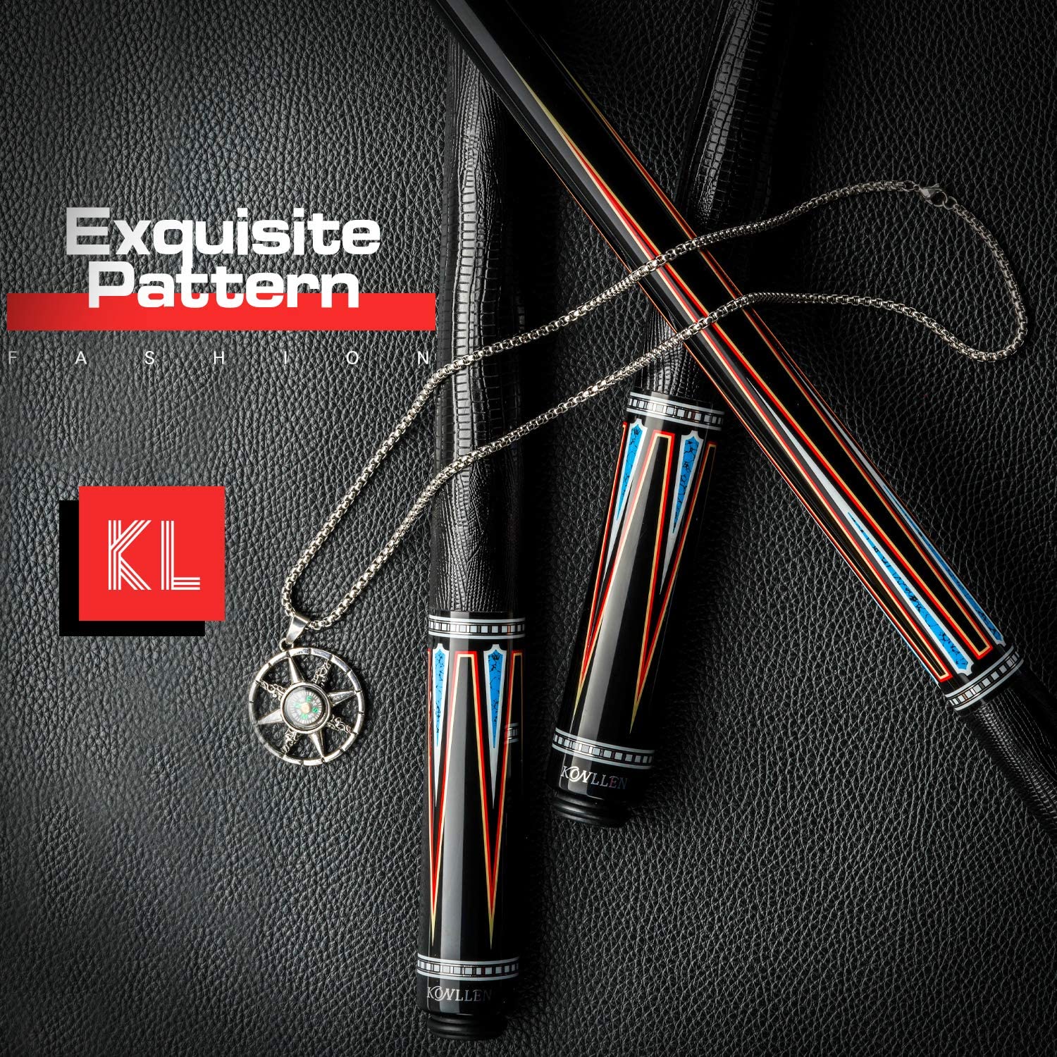 KONLLEN Carbon Fiber Pool Cue Stick Handmade Inlay Cue (Abalone Shell ...