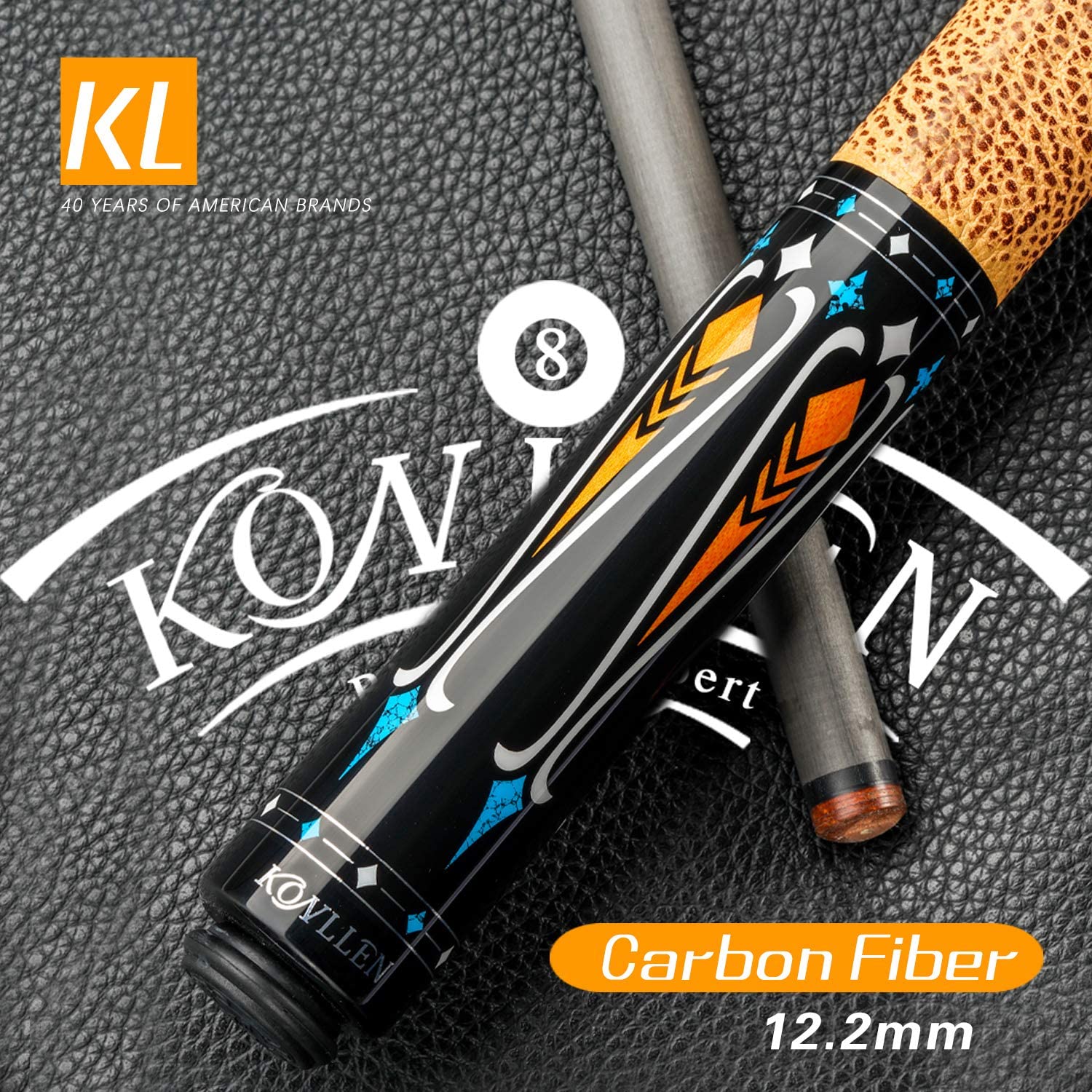 KONLLEN Carbon Fiber Pool Cue Stick Handmade Inlay Cue (Abalone Shell ...